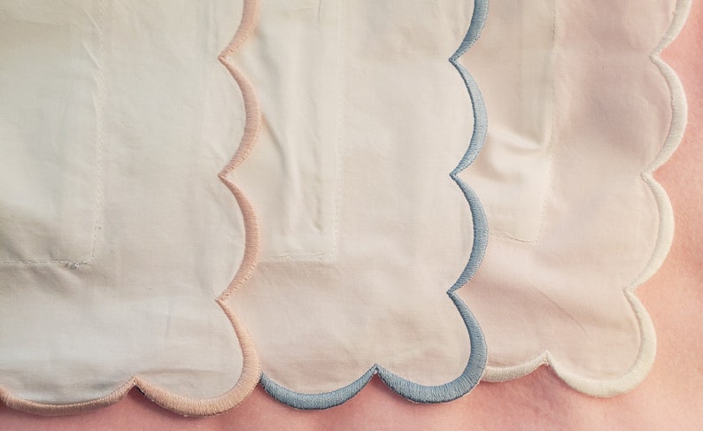 Personalized Scalloped Edge Sham Pillow and Insert - Etsy