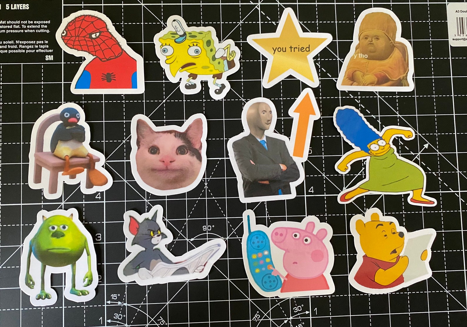 Meme Sticker Pack 4 12 Stickers Funny Memes Pick / | Etsy