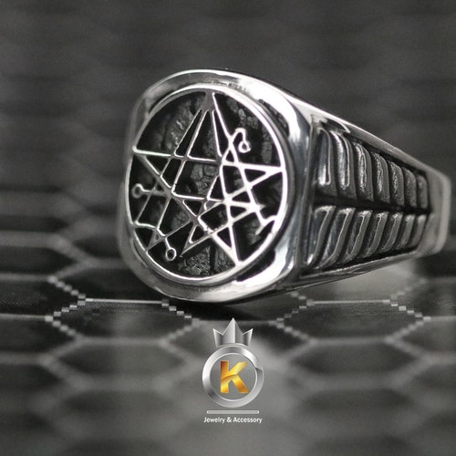 Necronomicon Ring Simon Necronomicon Symbol 925 Silver | Etsy