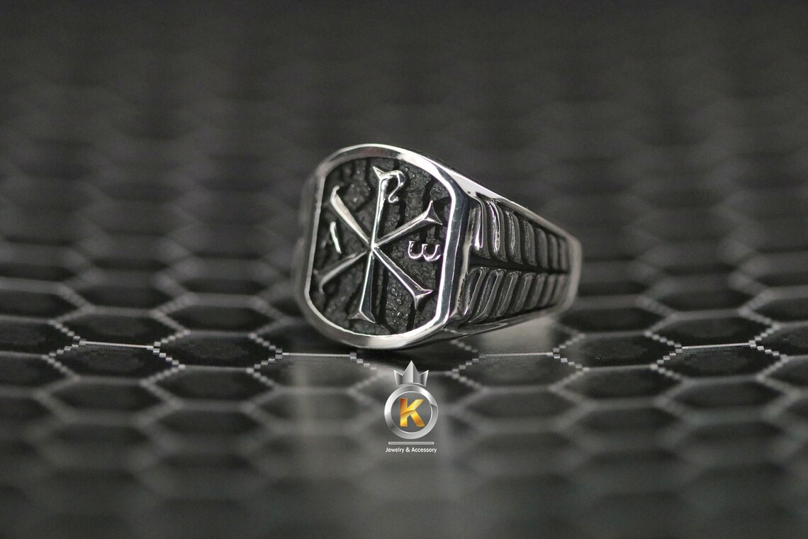 Chi Rho Ring Chrismon Ring Christogram Ring Silver 925 Chi Rho - Etsy