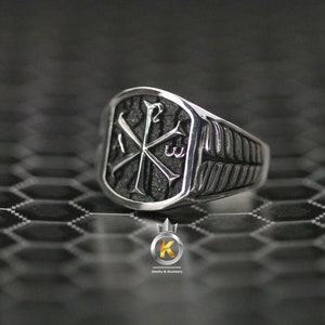 Chi Rho Ring Chrismon Ring Christogram Ring Silver 925 Chi Rho Ring - Etsy