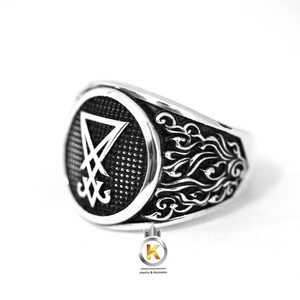 Lucifer Ring Silver Lucifer Ring Signet of Lucifer 925 Silver ...