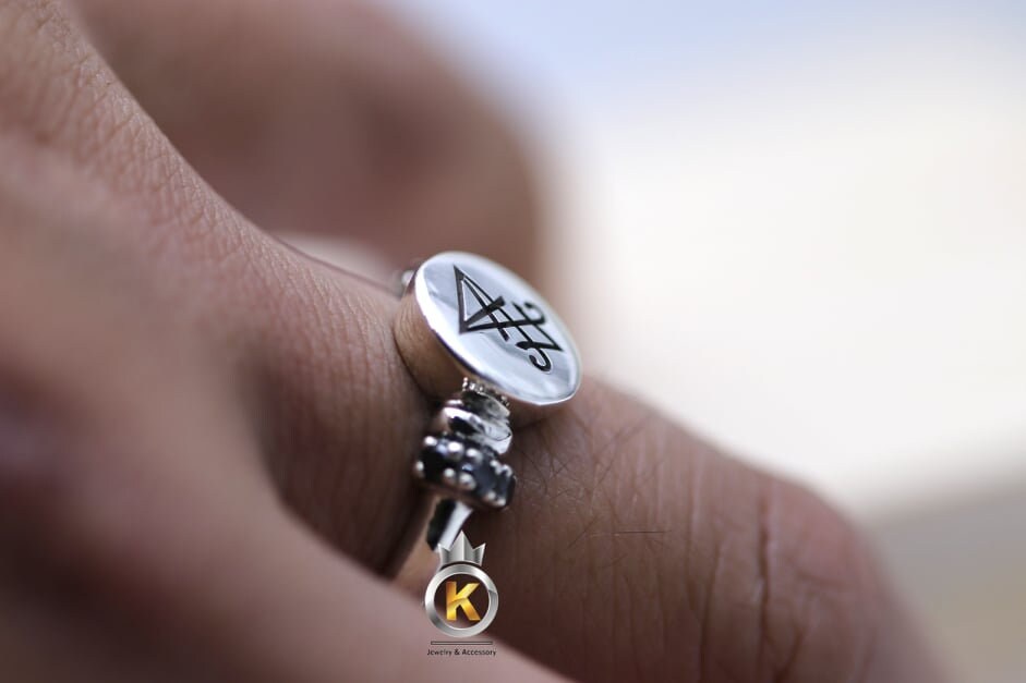 Minimal Lucifer Ring Lucifer Signet Ring Women Lucifer Ring - Etsy