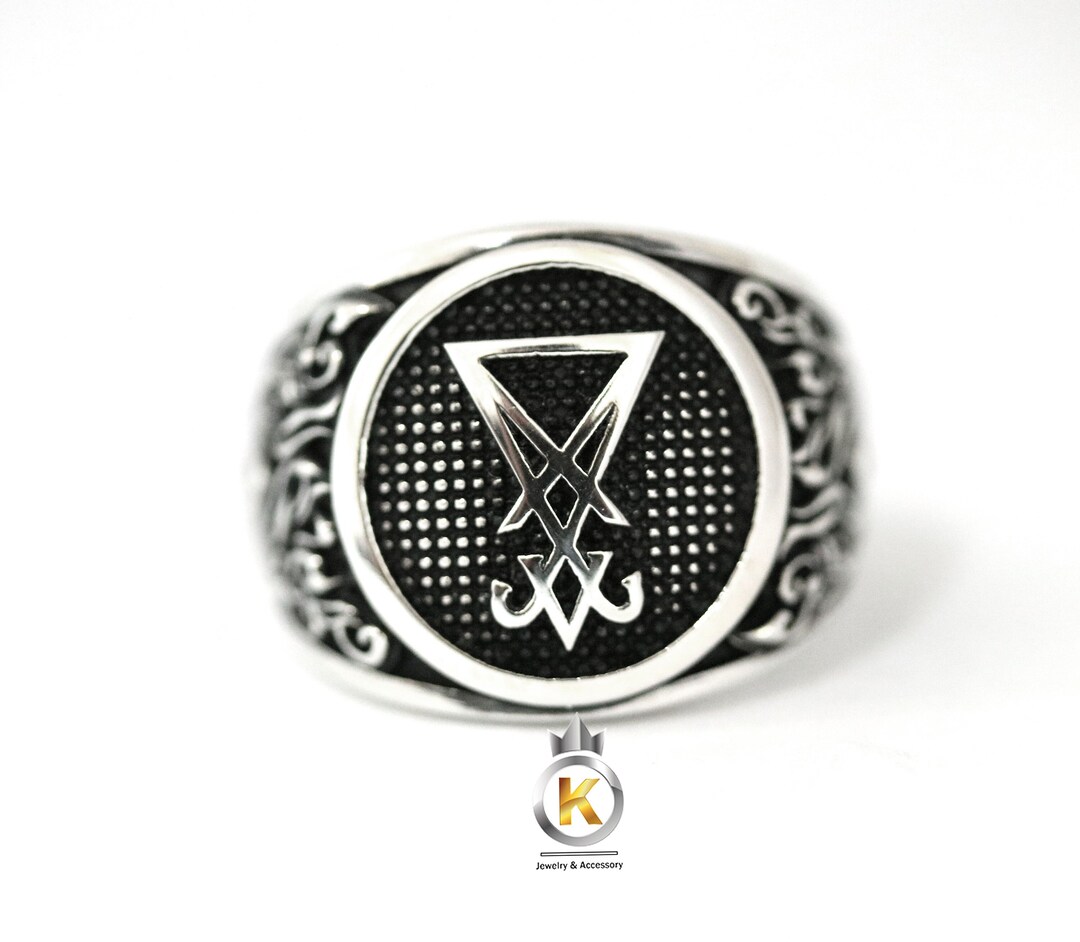 Lucifer Ring Silver Lucifer Ring Signet of Lucifer 925 Silver ...