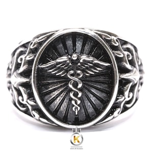 Caduceus Ring Silver Caduceus Ring Silver 925 Caduceus Medical Sign ...