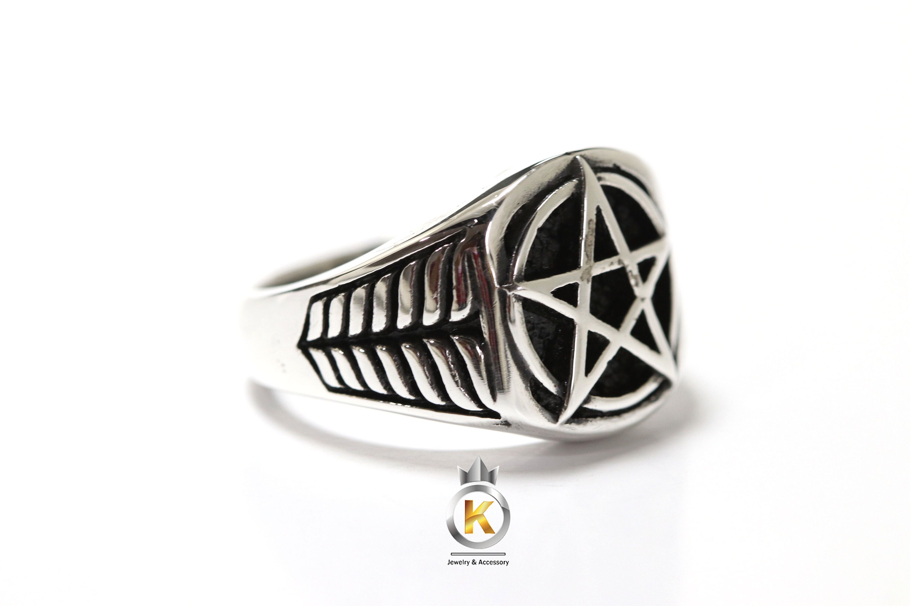 Pentagram Ring Silver Pentagram Star Pentagon Ring Symbol of - Etsy UK