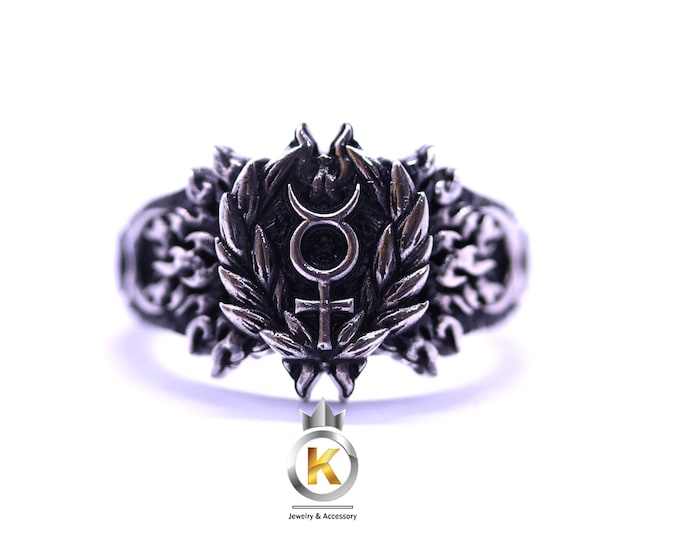 MERCURY Symbol - Mercury Ring - Planet Mercury Symbol - Alchemy Symbols ...