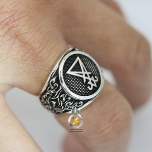 Lucifer Ring Silver Lucifer Ring Signet of Lucifer 925 Silver ...