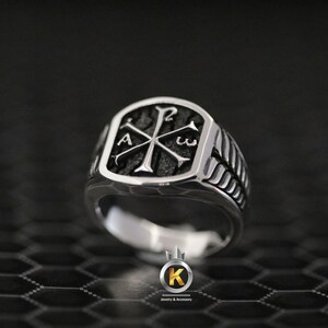 Chi Rho Ring Chrismon Ring Christogram Ring Silver 925 Chi Rho Ring - Etsy