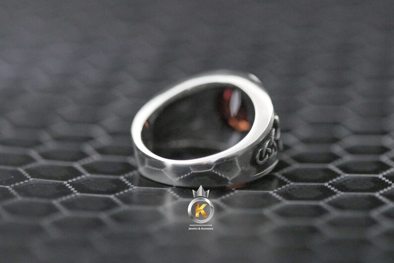 Sigil of Lucifer Ring Lucifer Red Stone Ring 925 Sterling - Etsy