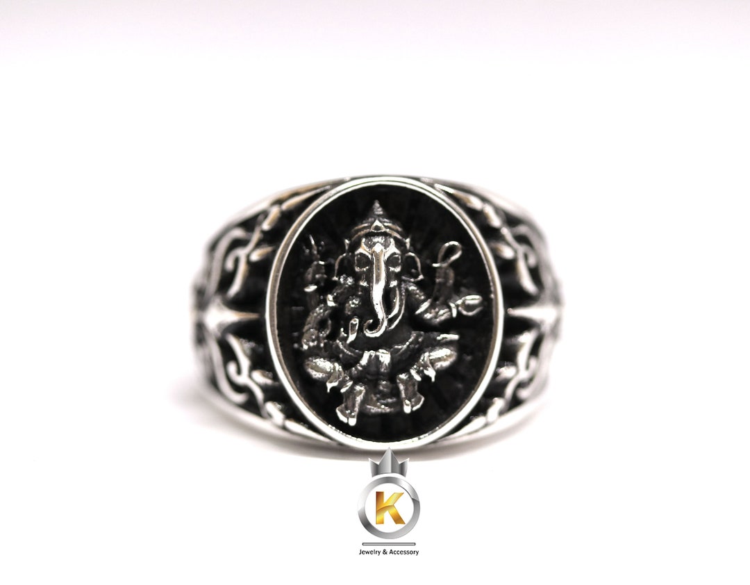 925 Sterling Silver Ganesha Ring: Hindu Deity Jewelry - Etsy