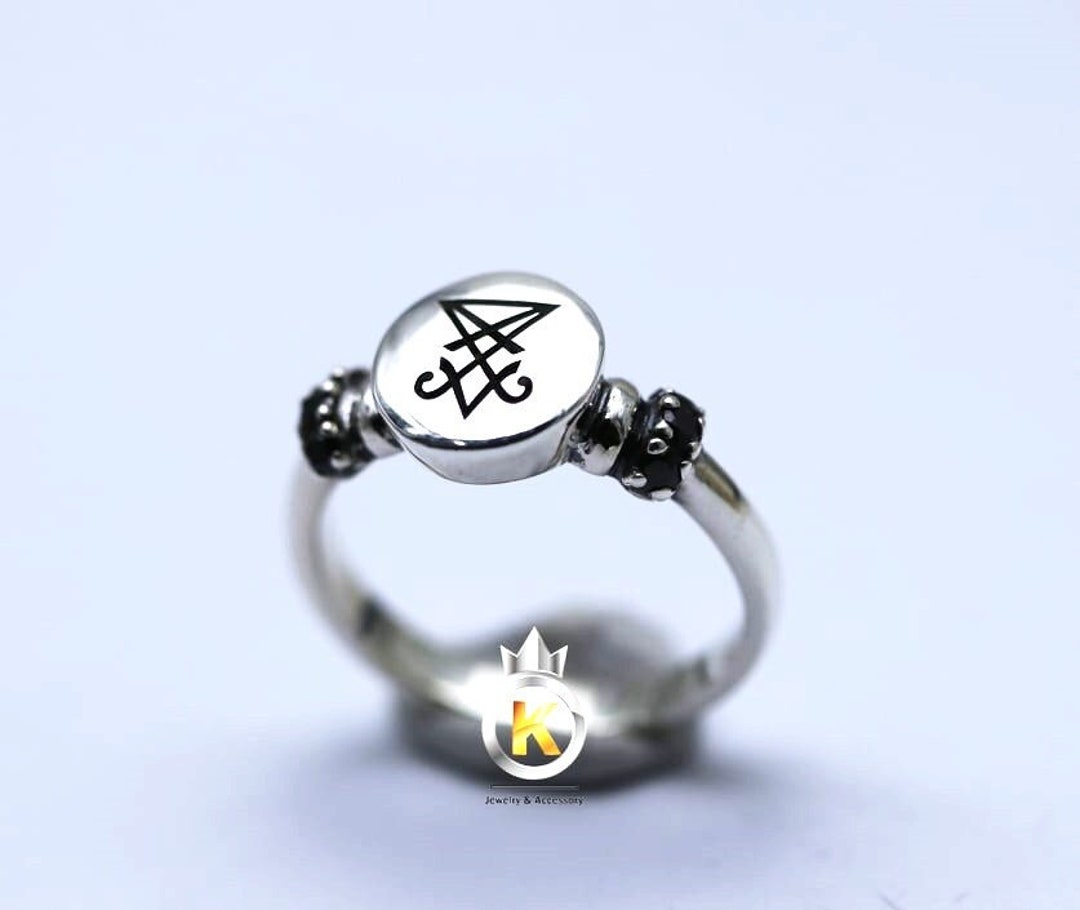 Minimal Lucifer Ring Lucifer Signet Ring Women Lucifer Ring Sterling ...