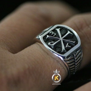 Chi Rho Ring Chrismon Ring Christogram Ring Silver 925 Chi Rho Ring - Etsy