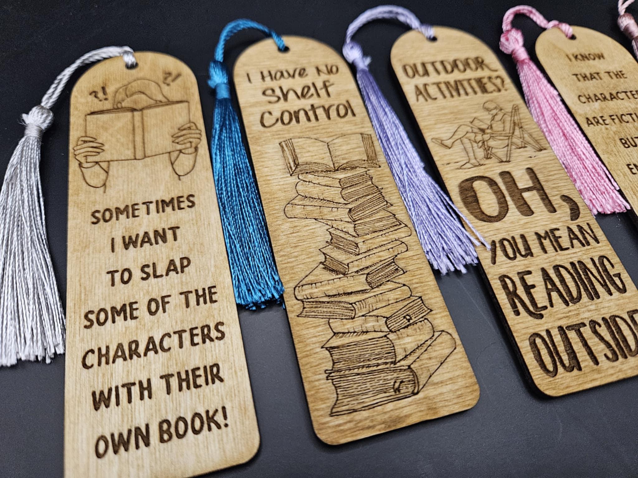 10 Bookish Bookmarks VOL1, Funny Bookmarks, Snarky Bookmarks Wooden ...