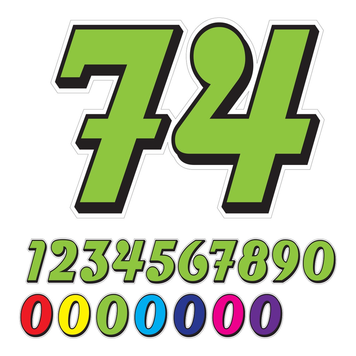 SET OF 2 Custom Race Numbers Custom Number Decals Racing | Etsy