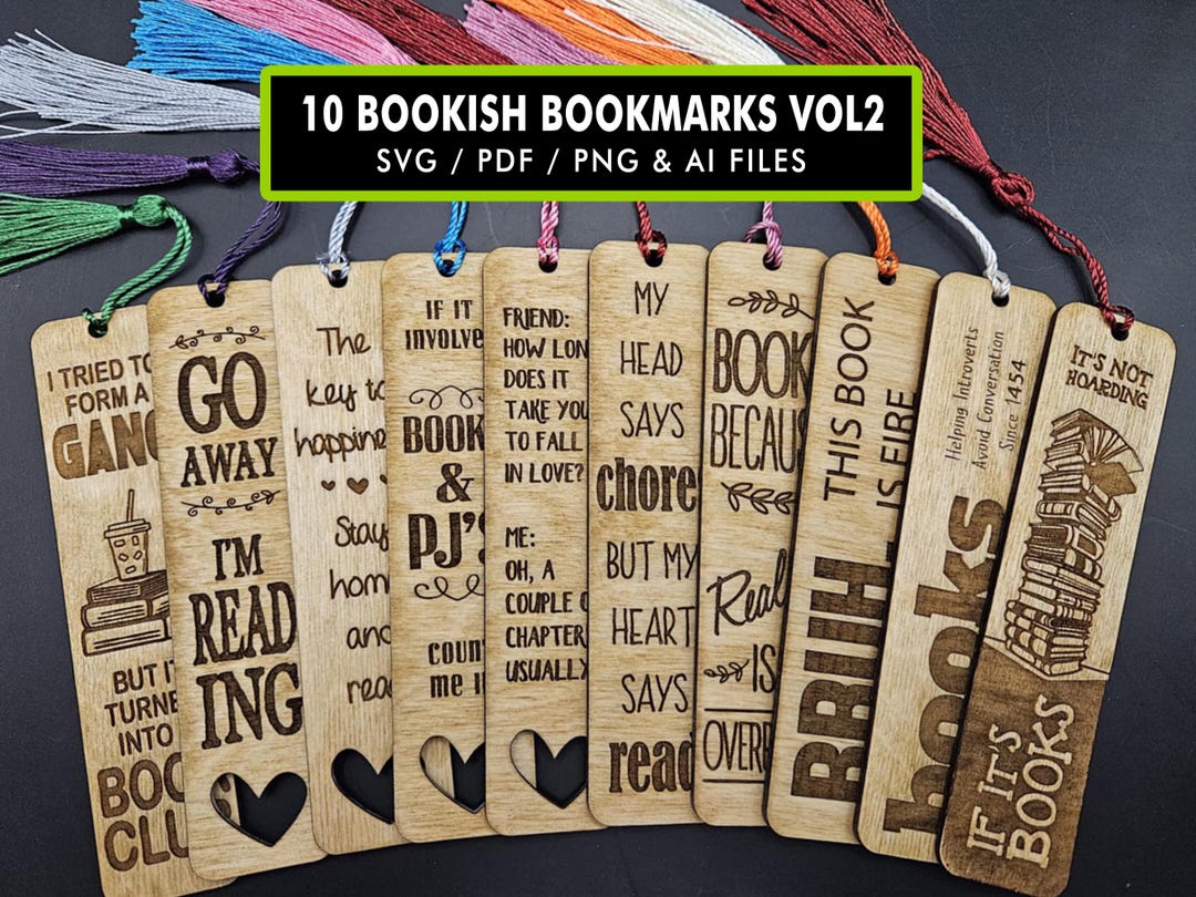 10 Bookish Bookmarks VOL2, Funny Bookmarks, Snarky Bookmarks Wooden ...