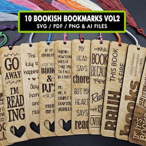 10 Bookish Bookmarks VOL2, Funny Bookmarks, Snarky Bookmarks Wooden ...