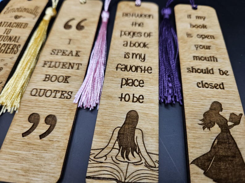10 Bookish Bookmarks VOL4, Funny Bookmarks, Snarky Bookmarks Wooden ...
