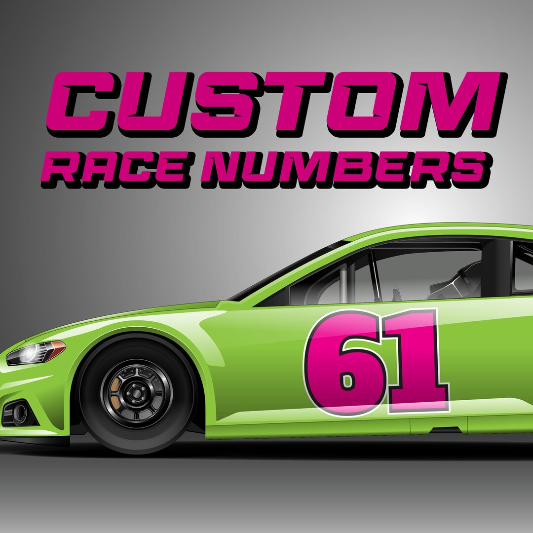 SET OF 2 Custom Race Numbers - Custom Number Decals - Racing - Car ...