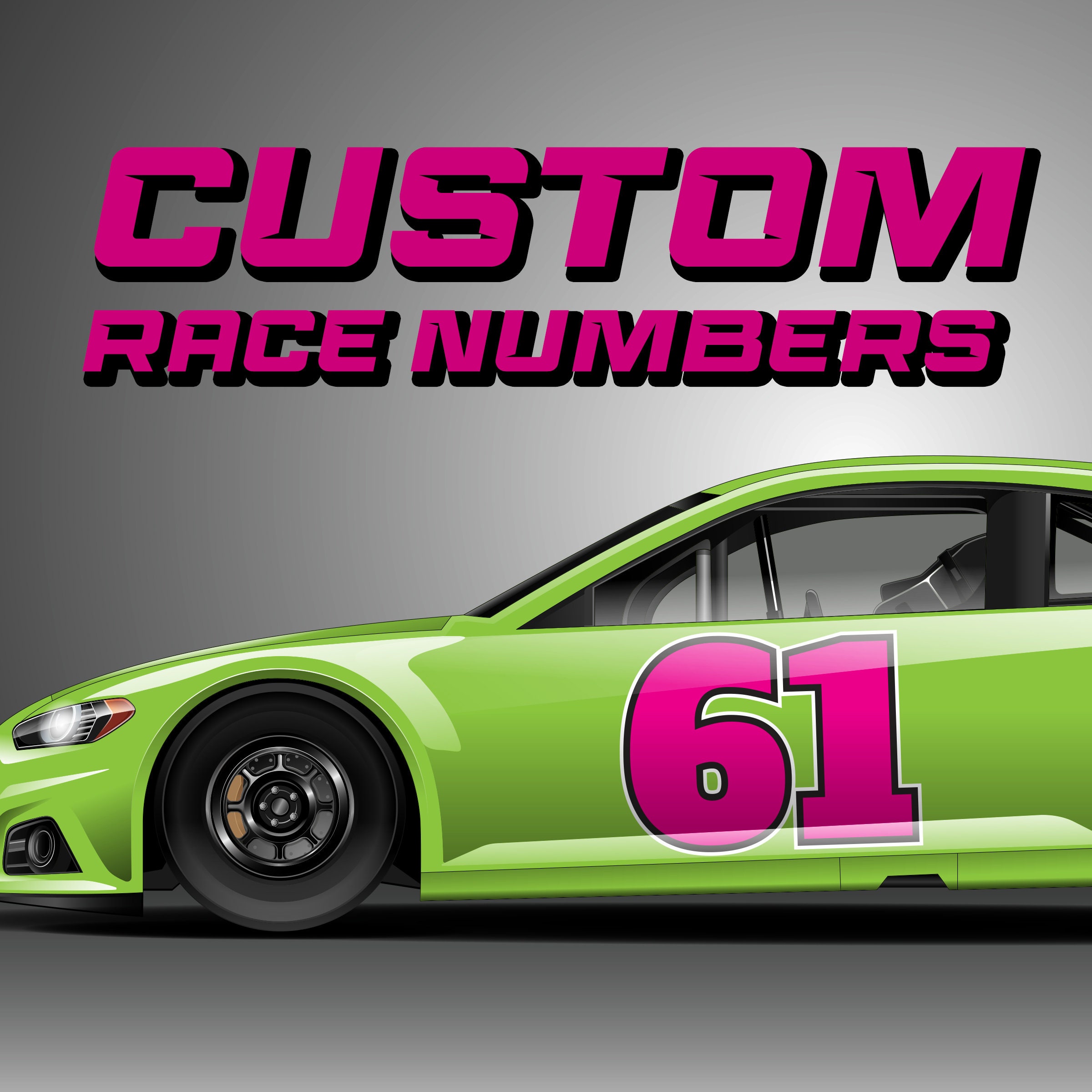SET OF 2 Custom Race Numbers Custom Number Decals Racing | Etsy