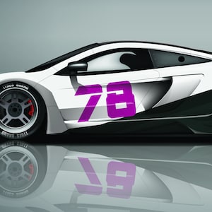 3x Custom Race Numbers - Custom Number Decals - Racing - Car Decal ...