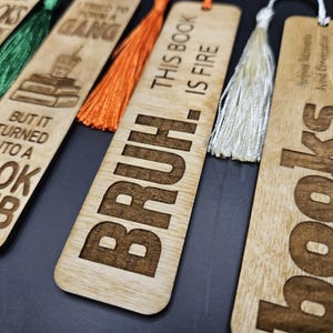 10 Bookish Bookmarks VOL2, Funny Bookmarks, Snarky Bookmarks Wooden ...