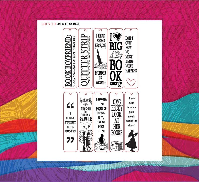 10 Bookish Bookmarks VOL4, Funny Bookmarks, Snarky Bookmarks Wooden ...