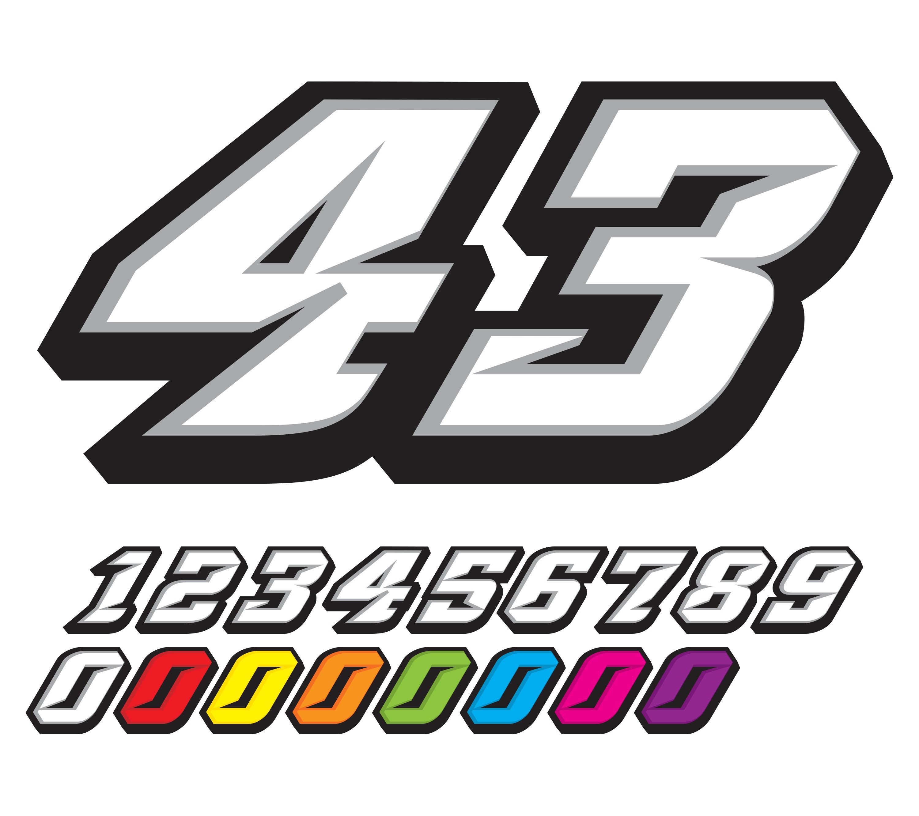 SET OF 2 Custom Race Numbers - Custom Number Decals - Racing - Car ...