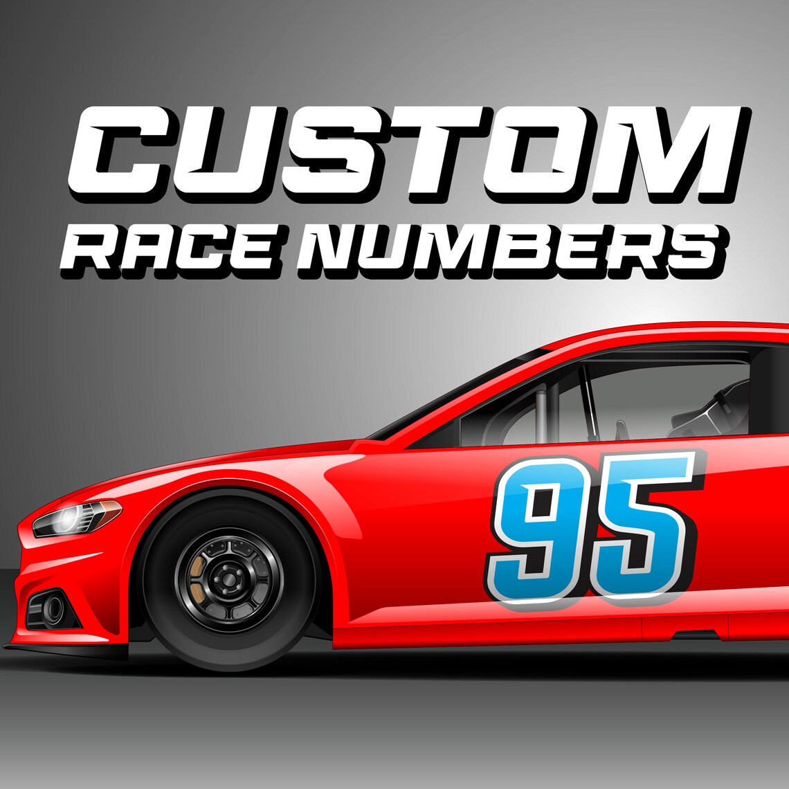 SET OF 2 Custom Race Numbers Custom Number Decals Racing | Etsy