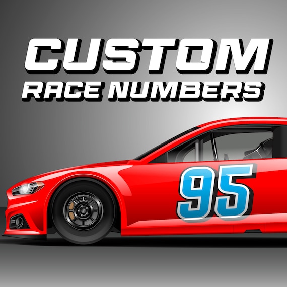 SET OF 2 Custom Race Numbers Custom Number Decals Racing | Etsy