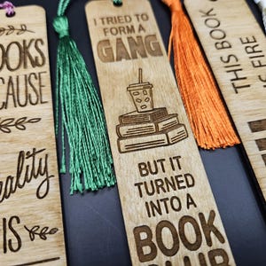 10 Bookish Bookmarks VOL2, Funny Bookmarks, Snarky Bookmarks Wooden ...