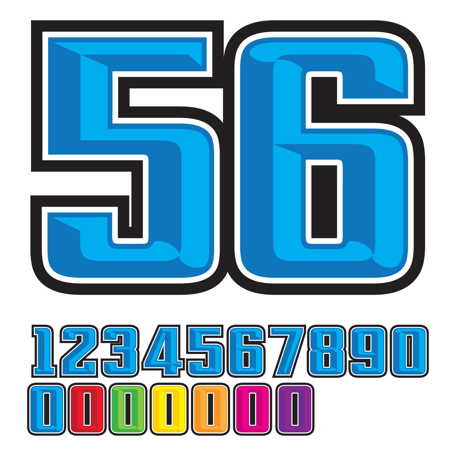SET OF 2 Custom Race Numbers - Custom Number Decals - Racing - Car ...