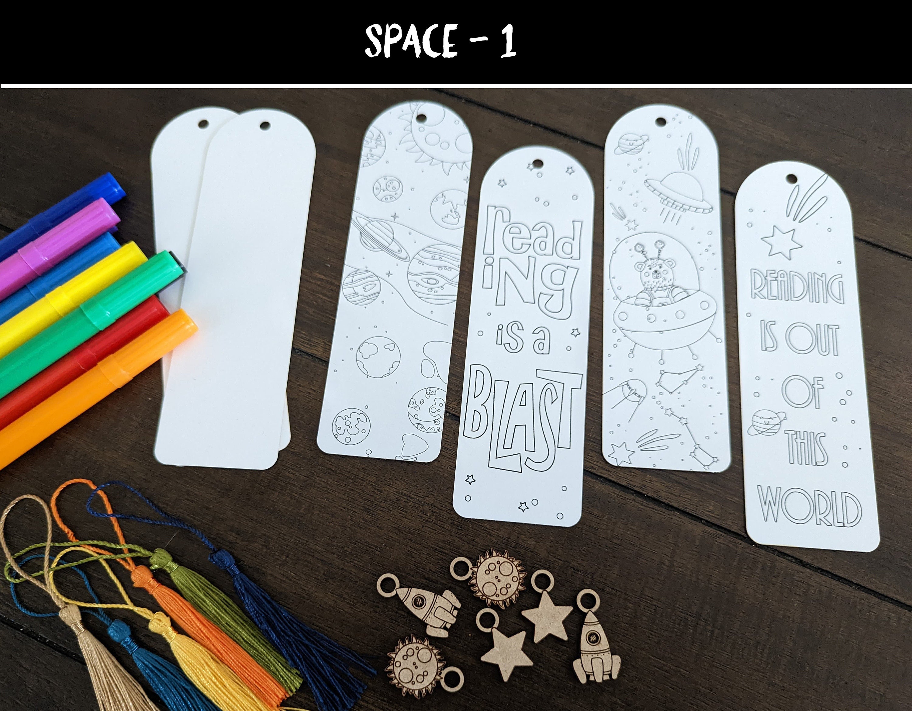 Kids Bookmark Kit DIY Bookmark Kits Color Your Own - Etsy