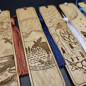 10 Nature Bookmarks, Landscape Bookmarks, Wooden Bookmarks, Files for ...