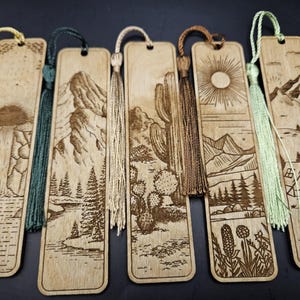 10 Nature Bookmarks, Landscape Bookmarks, Wooden Bookmarks, Files for ...