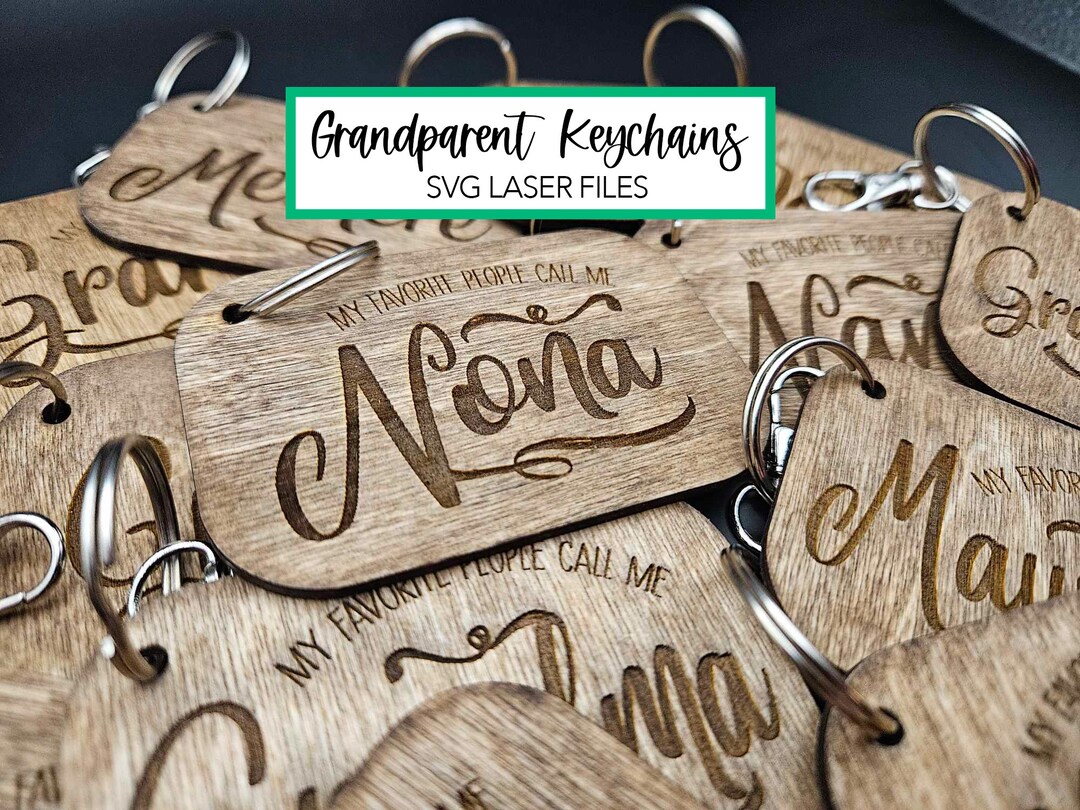 45 Grandparent Keychains Bundle - SVG File for Glowforge and Laser ...