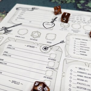 30 Character Sheets Padded - Paper Character Sheets Pack - DND - TT RPG ...