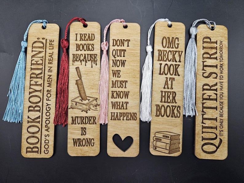 10 Bookish Bookmarks VOL4, Funny Bookmarks, Snarky Bookmarks Wooden ...