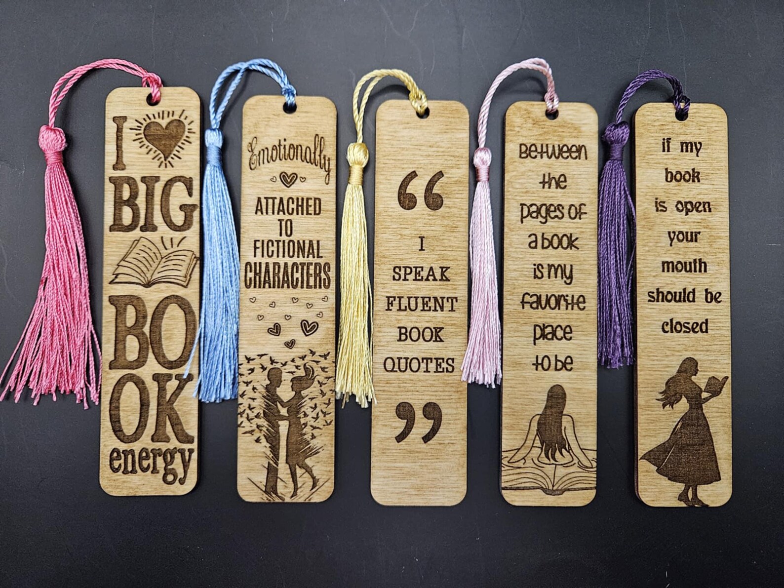 10 Bookish Bookmarks VOL4, Funny Bookmarks, Snarky Bookmarks Wooden ...