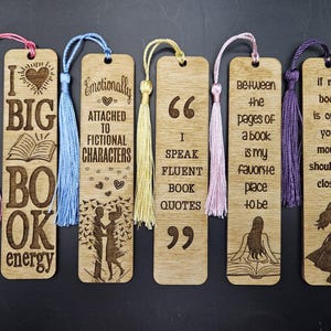 10 Bookish Bookmarks VOL4, Funny Bookmarks, Snarky Bookmarks Wooden ...