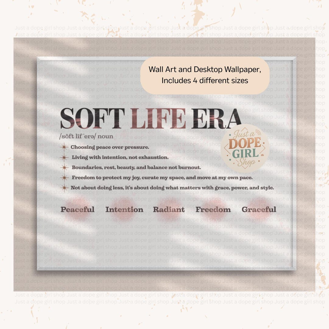 Soft Life Era Digital Art & Desktop Wallpaper, Minimal Wall Decor ...