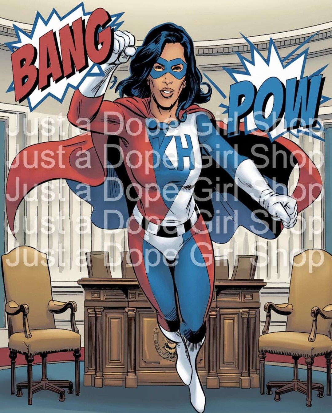 Kamala Harris Superhero Poster, Comic Political Superhero, Kamala ...