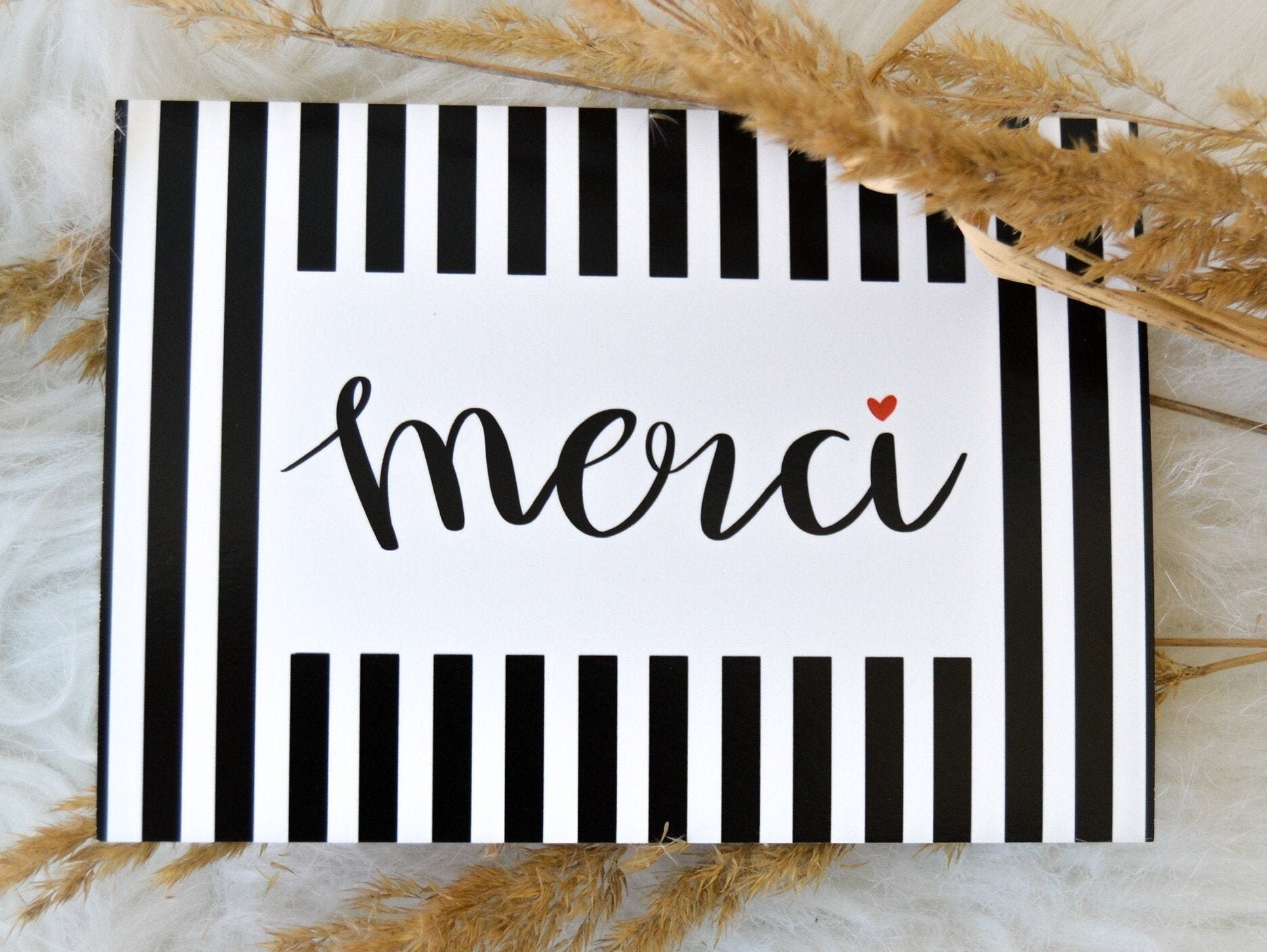 Thank you card Merci Greeting Card | Etsy