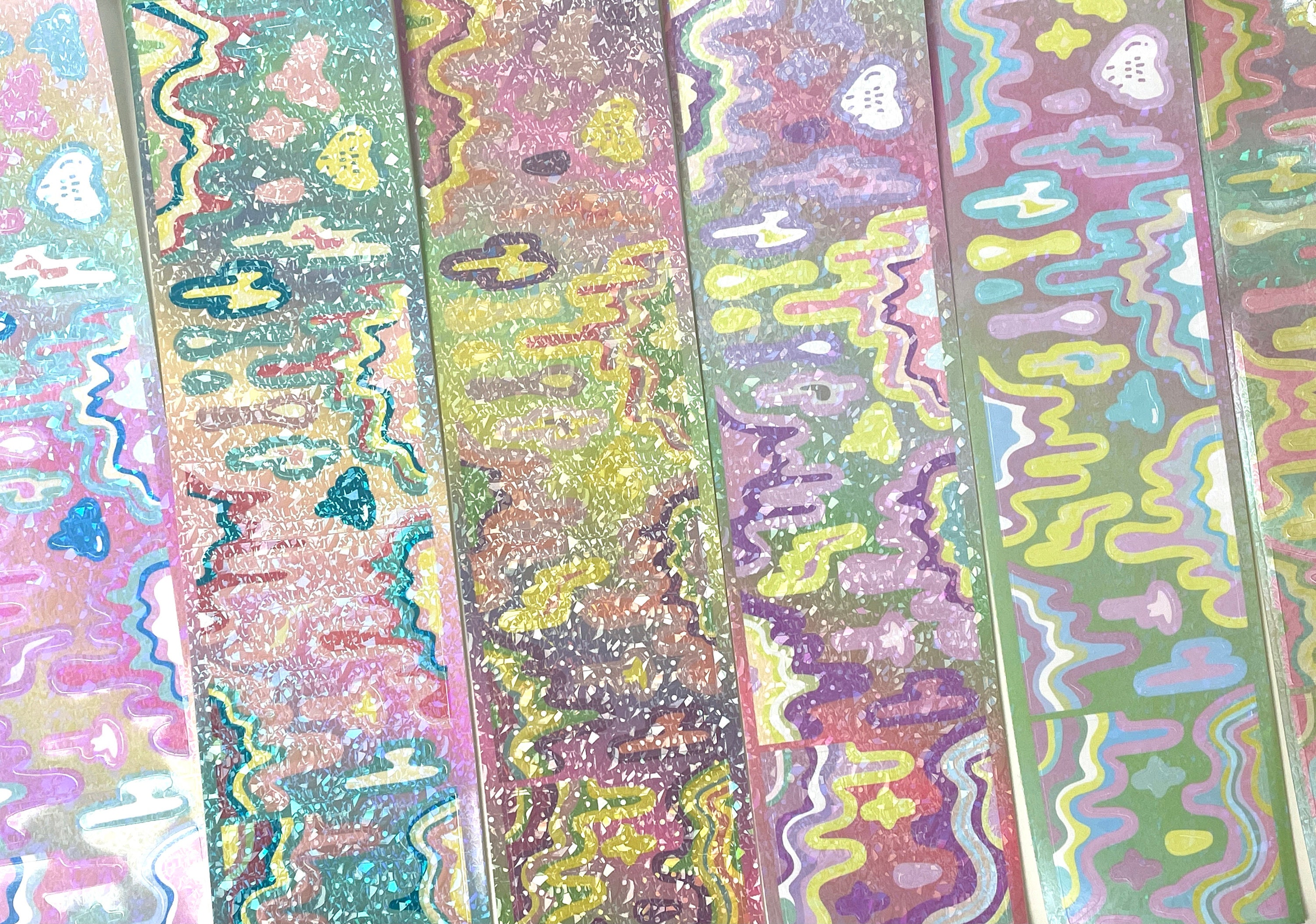 Bling Bling Toploader Sticker Sheet/ Pastel Glitter Wave Deco - Etsy