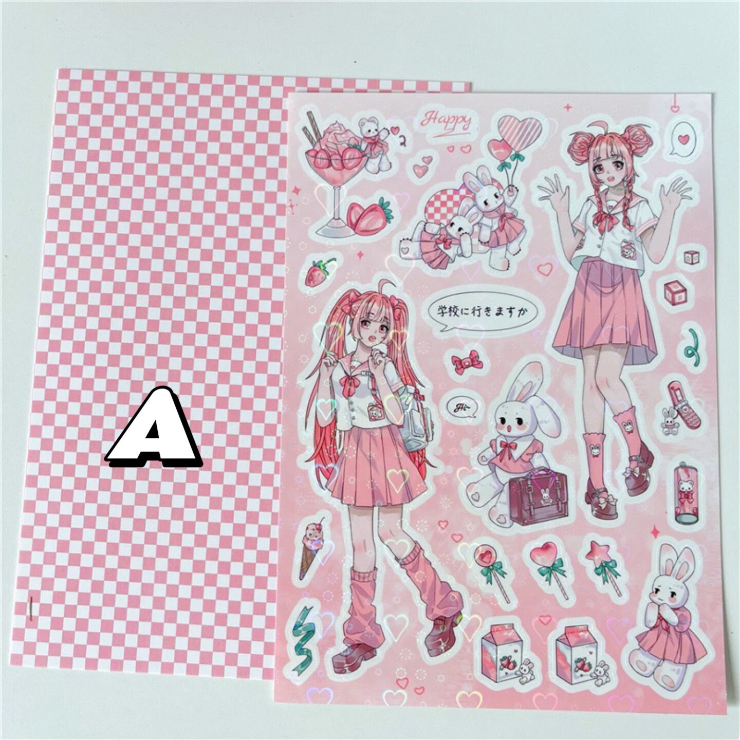 Kawaii Anime Girl Sticker Sheet JK Fashion Cute Girl Sticker - Etsy