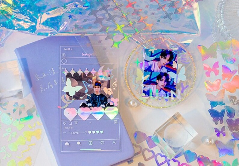 Holographic Toploader Deco Sticker Sheet Butterfly Ribbon - Etsy