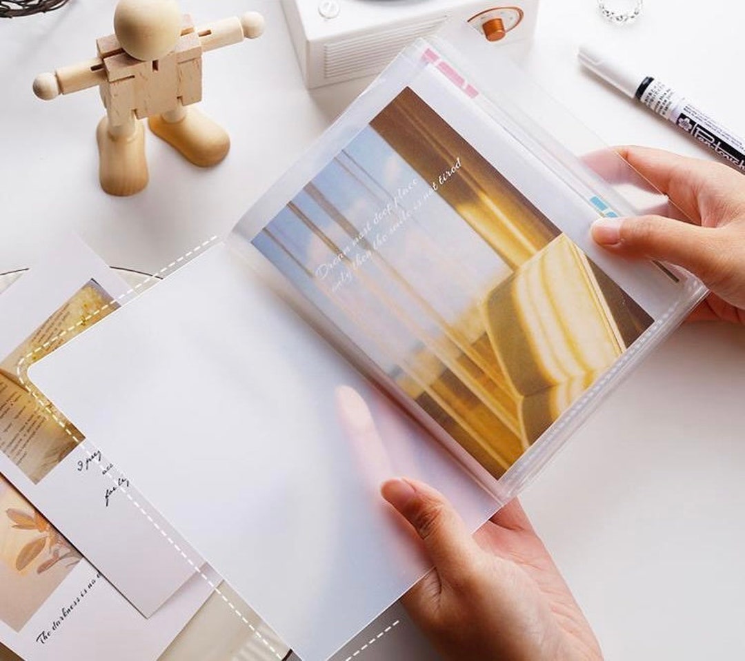A6 Clear Cover Sticker Storage Binder, 40 Pages Postcard Storage Album ...