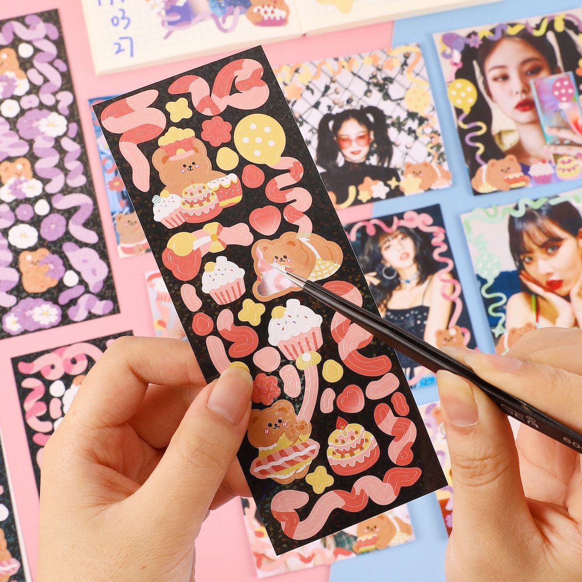 Cute Bear Deco Stickers Photocard Deco Sticker Card Making - Etsy