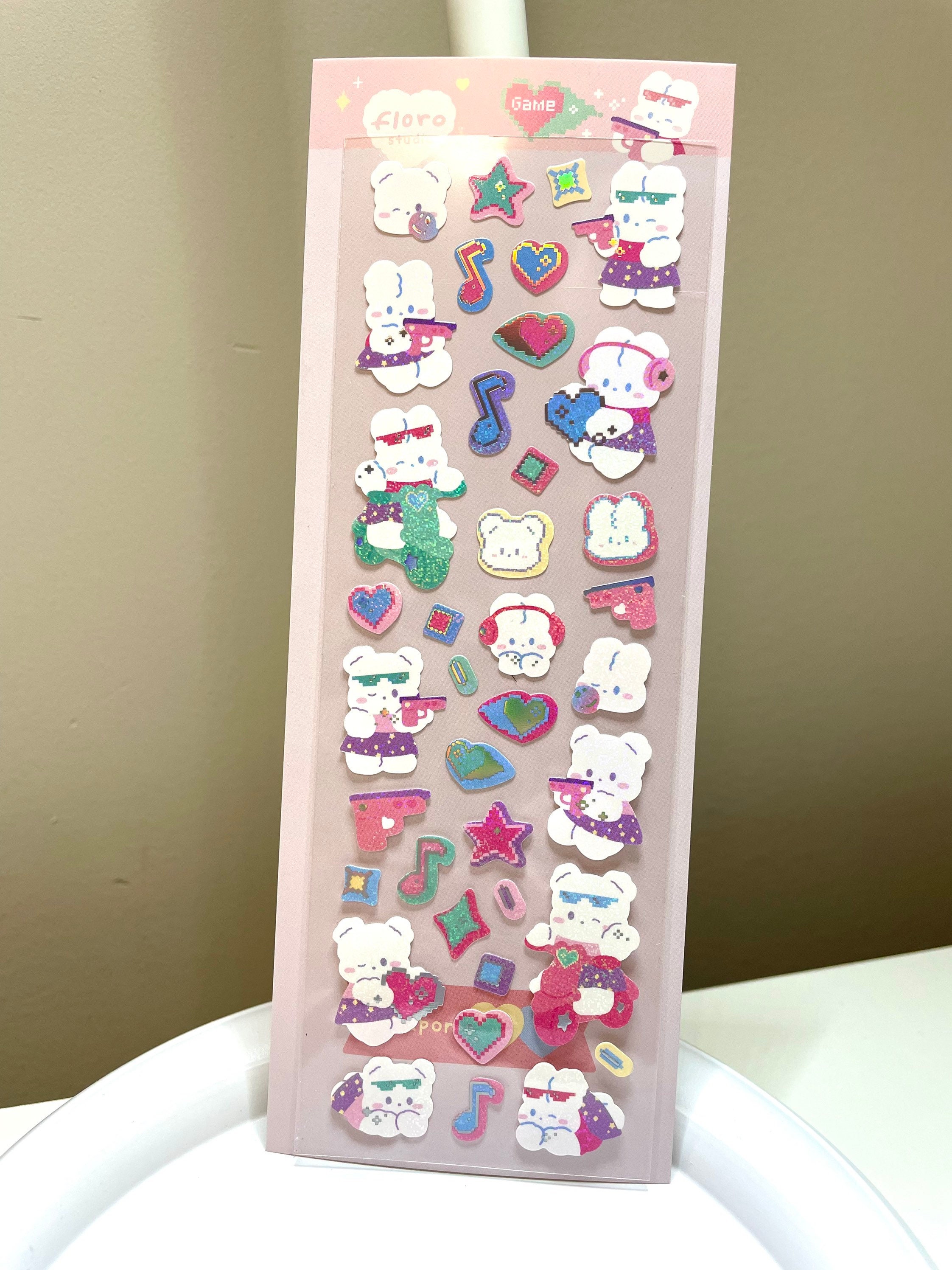 Kawaii Strawberry Bunny Deco Stickers Photo Card Deco - Etsy