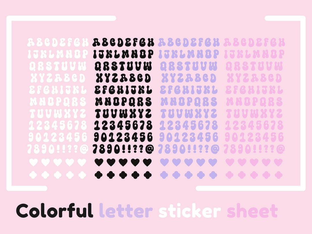 Colorful Alphabet Letter Sticker Sheet, Card Making, Journal, Planner ...